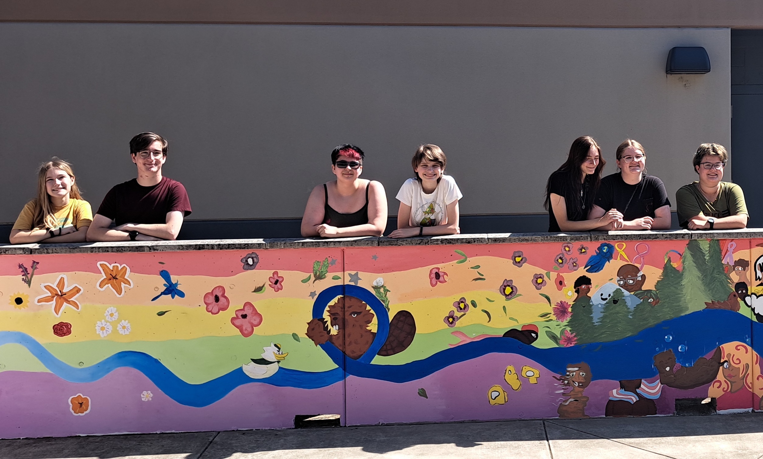 Mural brightens swimming pool area at Philomath High - Philomath News