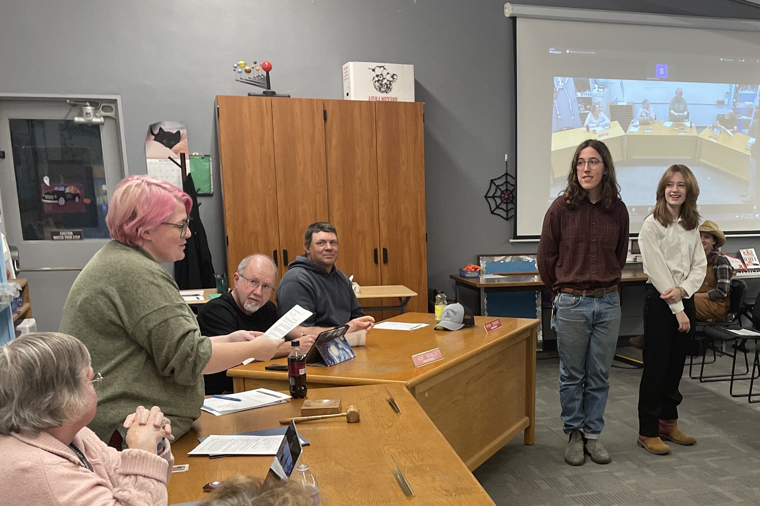Storch, Real sworn in as student reps to Philomath School Board ...