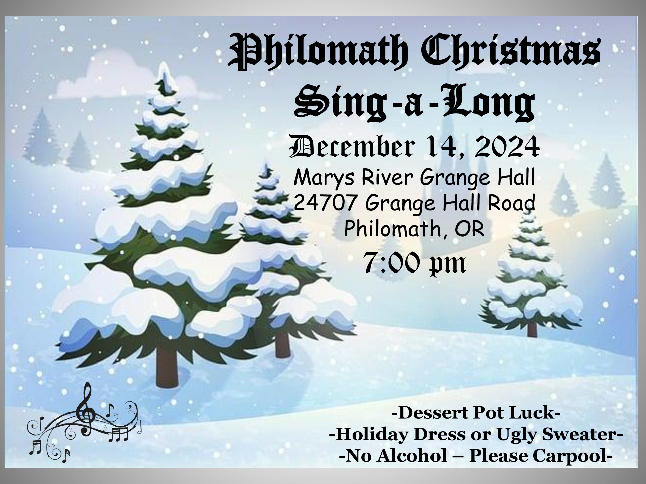 Christmas sing-along set for Saturday night canceled - Philomath News